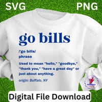 GO BILLS Blue Definition Wall Art, Buffalo Bills Printable Digital ...