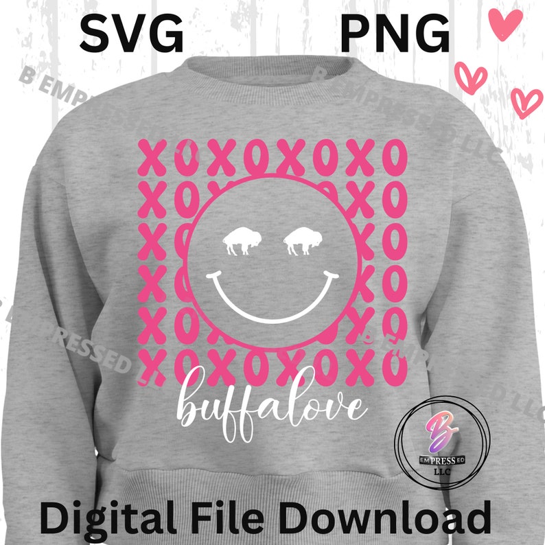 Buffalo Valentine's XOXO SVG PNG: Football Love (digital Download) - Etsy
