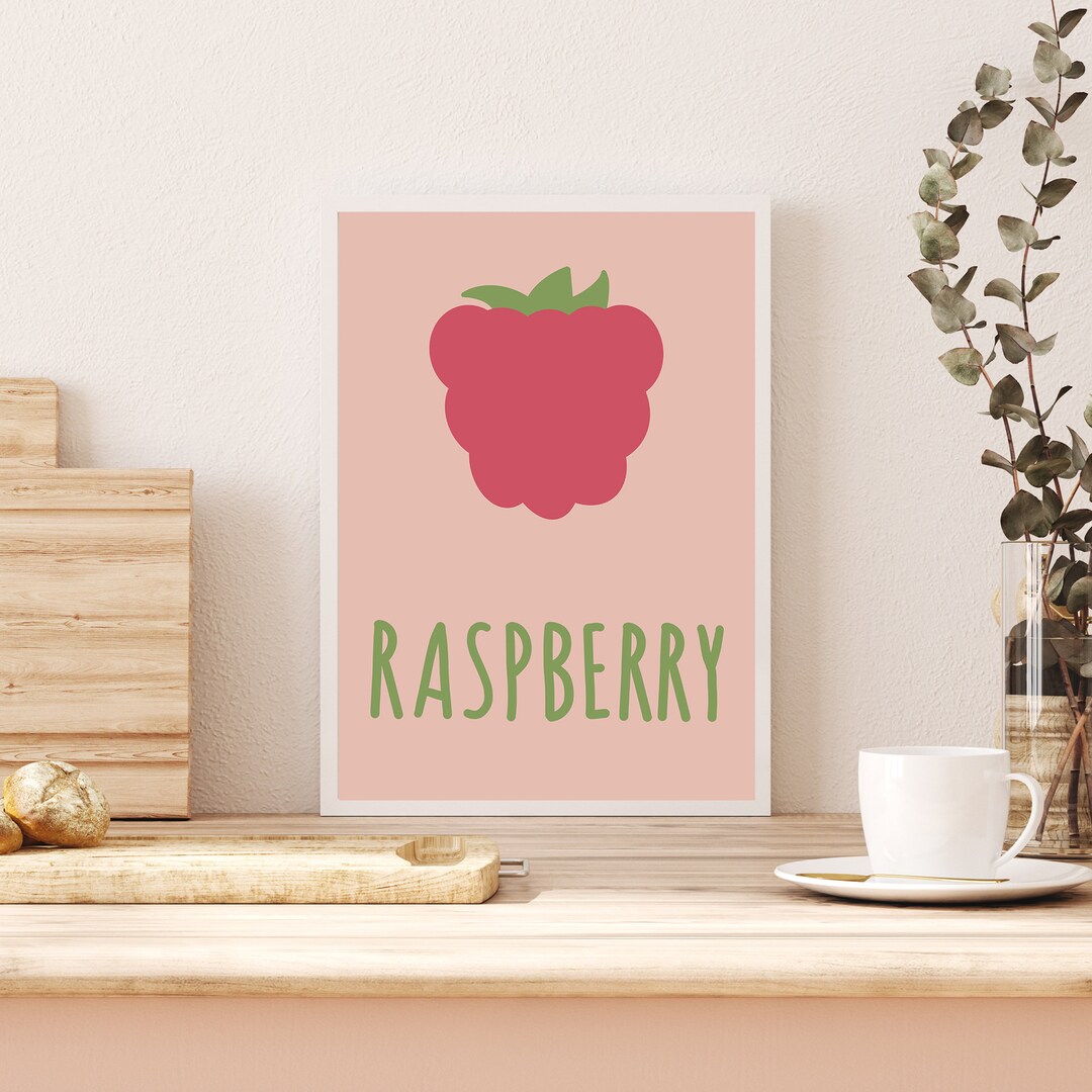 Cute Raspberry Wall Art Print - Etsy