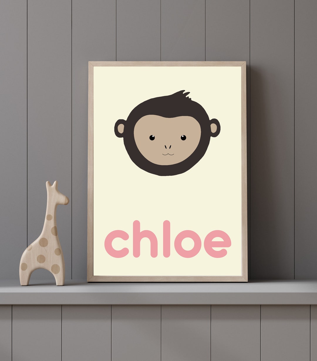 Personalised Monkey Jungle Nursery Print - Etsy