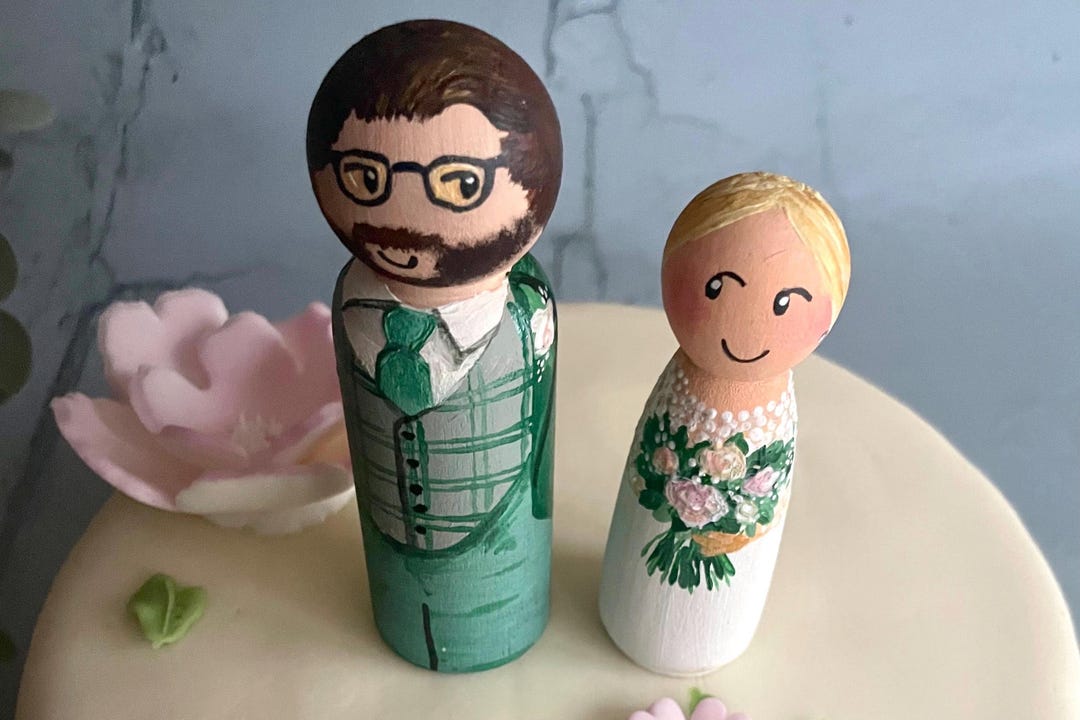 Custom Peg Doll Wedding Cake Toppers - Etsy