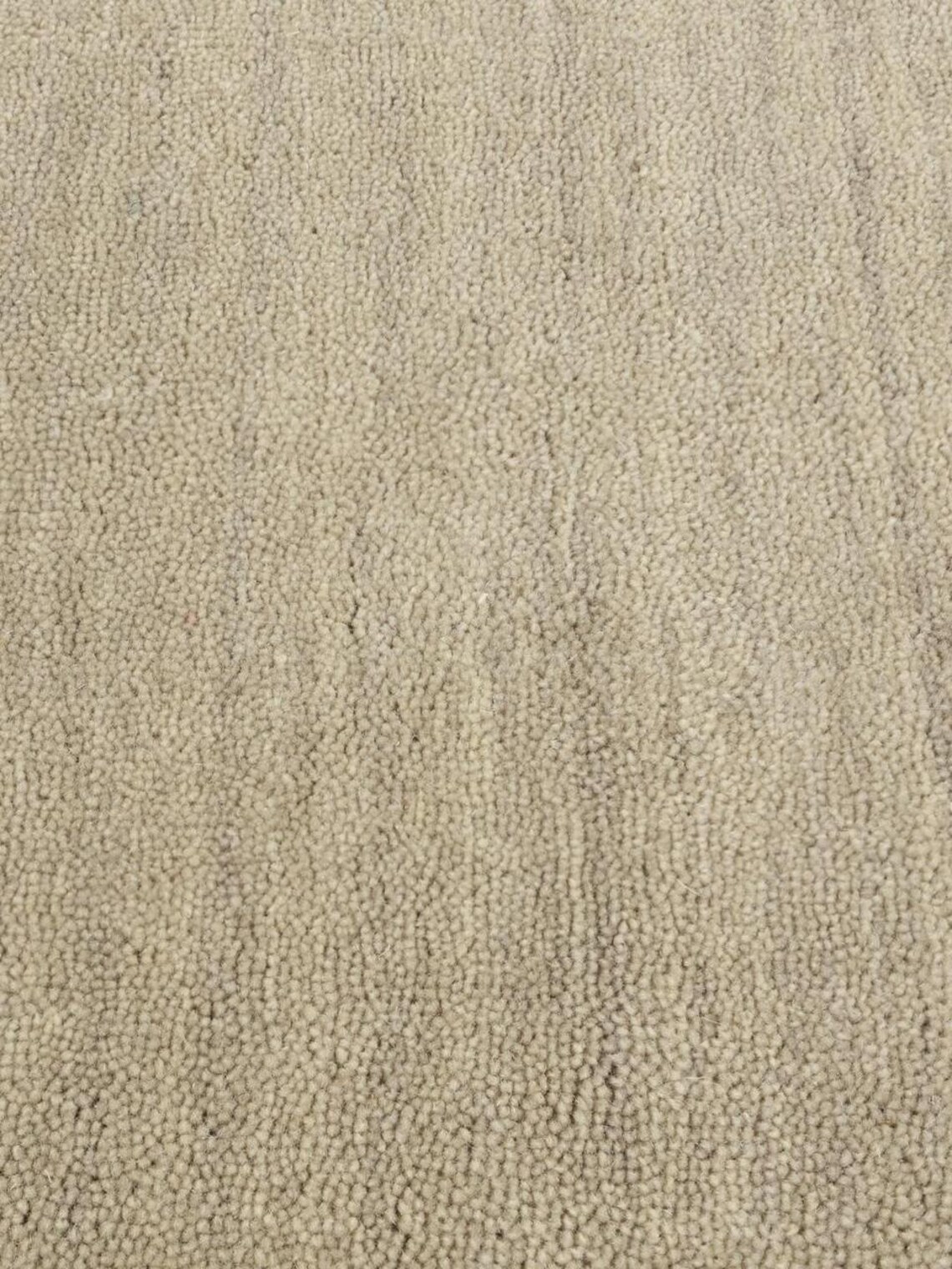 Solid Greige Colour Hand Knotted Modern Handloom Fringes 100% Wool Hand ...