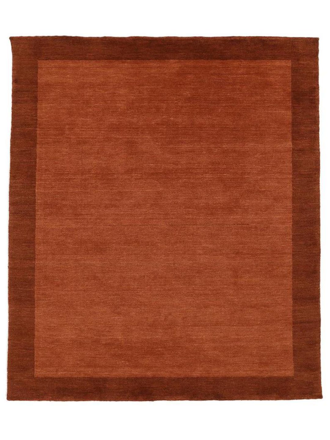 Handloom Frame Rug - Rust Red Color Wool Rug Handwoven, Hand Knotted ...