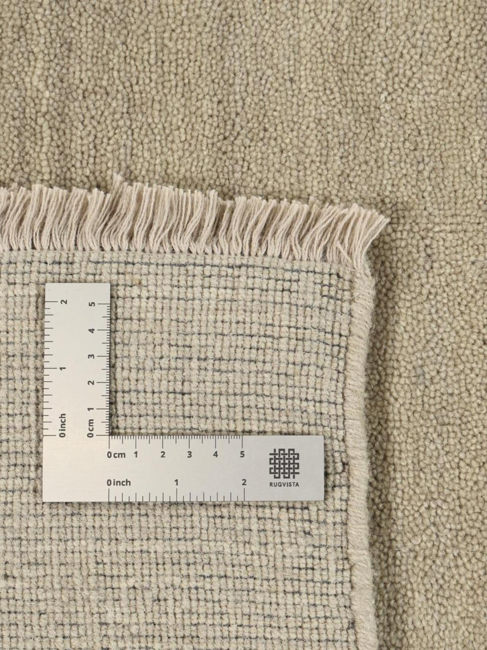 Solid Greige Colour Hand Knotted Modern Handloom Fringes 100% Wool Hand ...