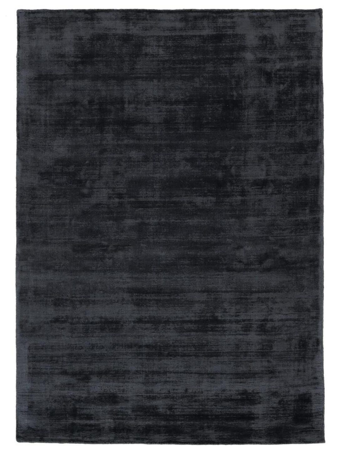 Luxury Dark Black Handmade Rug - Soft Contemporary Wool Carpet ...