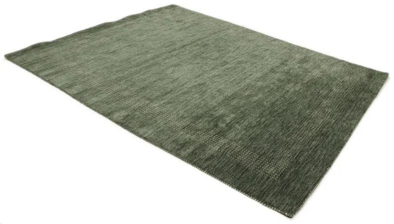 Handloom Bordered Gabba Rug Green Wool Rug Handwoven Hand-knotted High ...