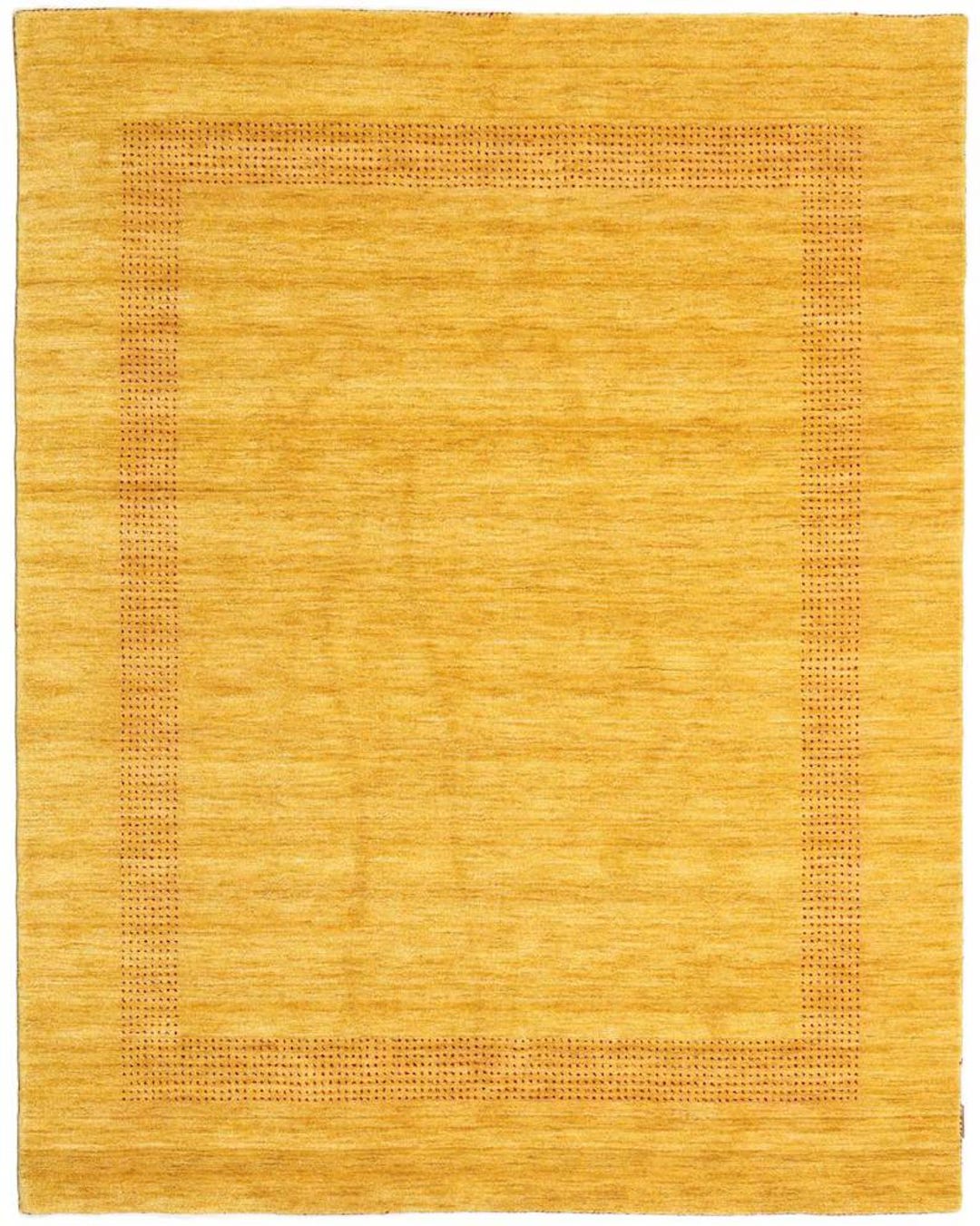 Handloom Bordered Gabba Rug Gold Wool Rug Handwoven & Hand-knotted High ...