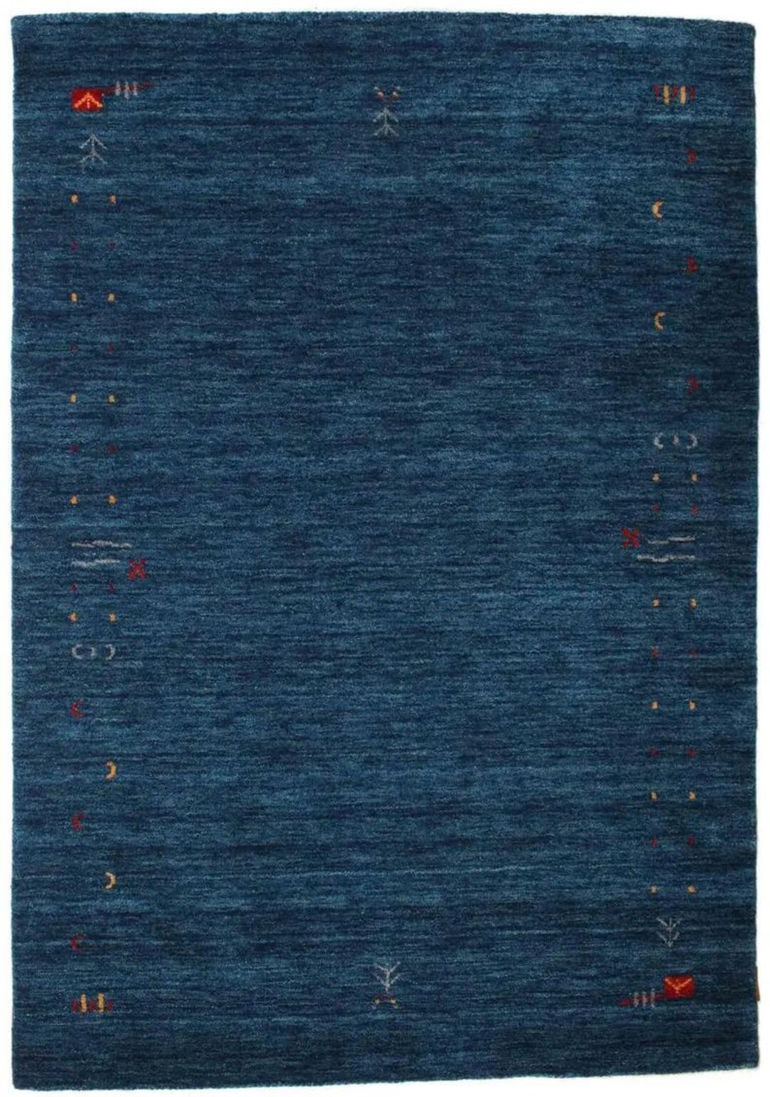 Handloom Blue Gabbeh Wool Rug – Handwoven Persian Tribal Carpet for ...