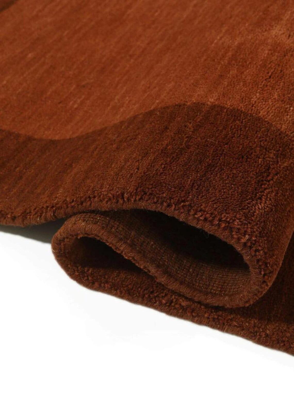 Handloom Frame Rug - Rust Red Color Wool Rug Handwoven, Hand Knotted ...