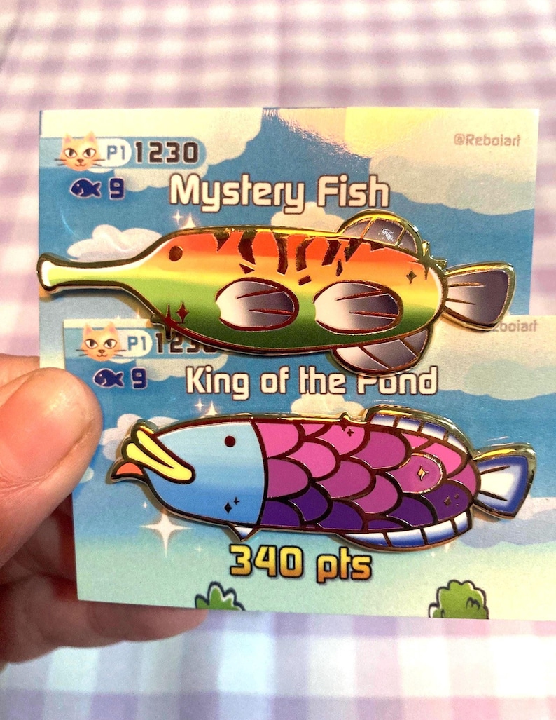 King of the Pond, Mystery Fish and Cursor Hard Enamel Pins - Etsy