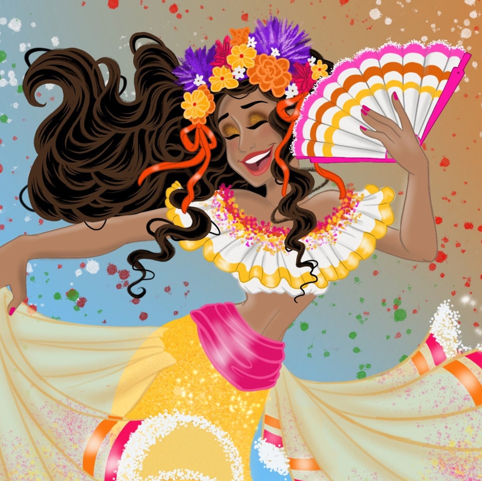 Dancing Mermaid, Instant Digital Download, Digital Illustration, Cinco ...