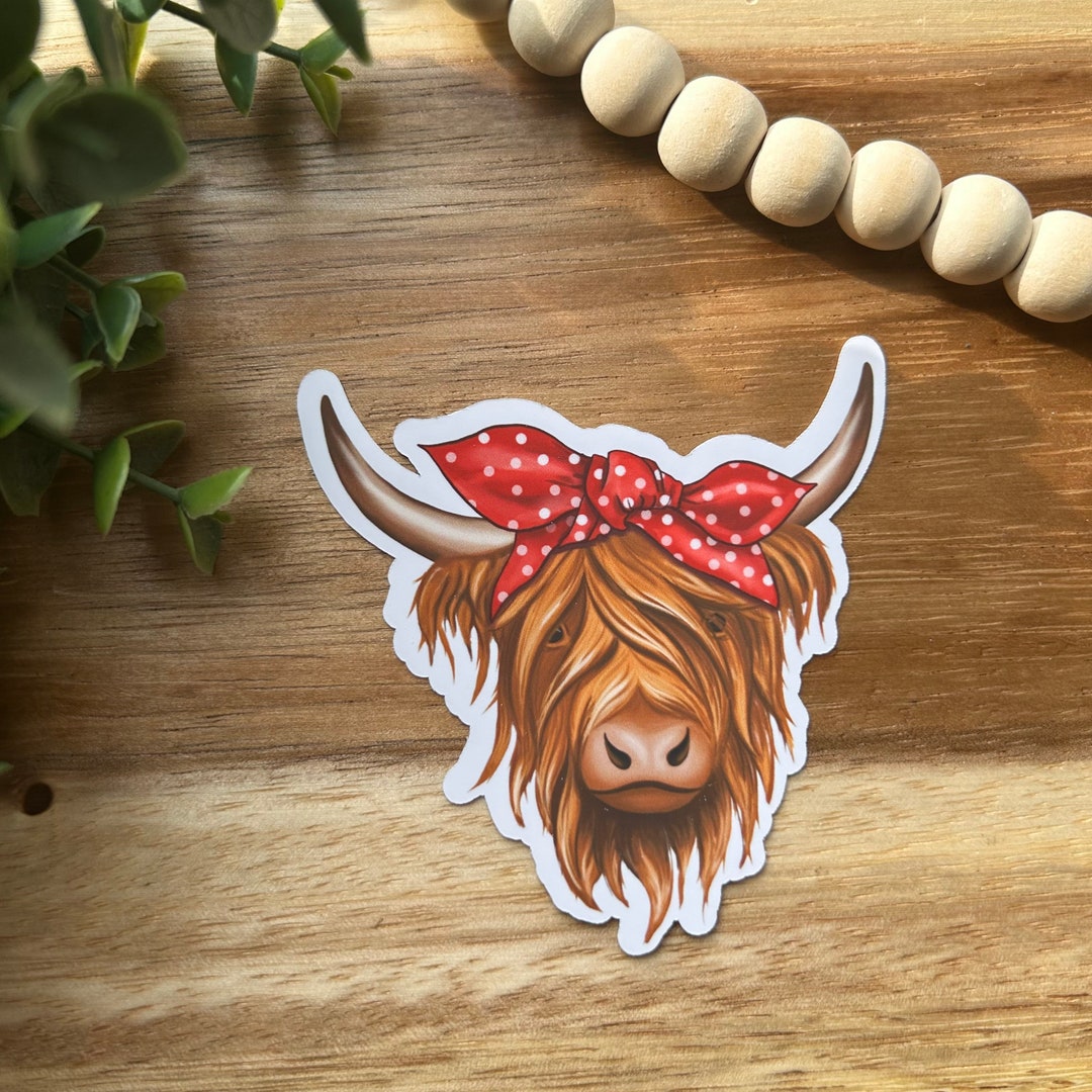 Sticker, Sticky, Sticker, Highland Cow, Cow - Etsy