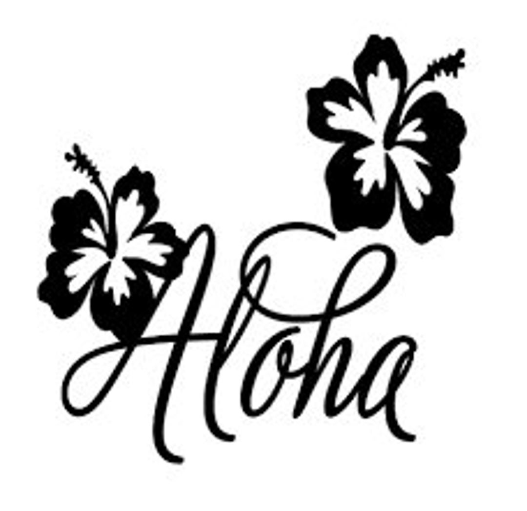 Aloha Hawaii State Pineapple Hibiscus Flower Die Cut Vinyl Decal ...