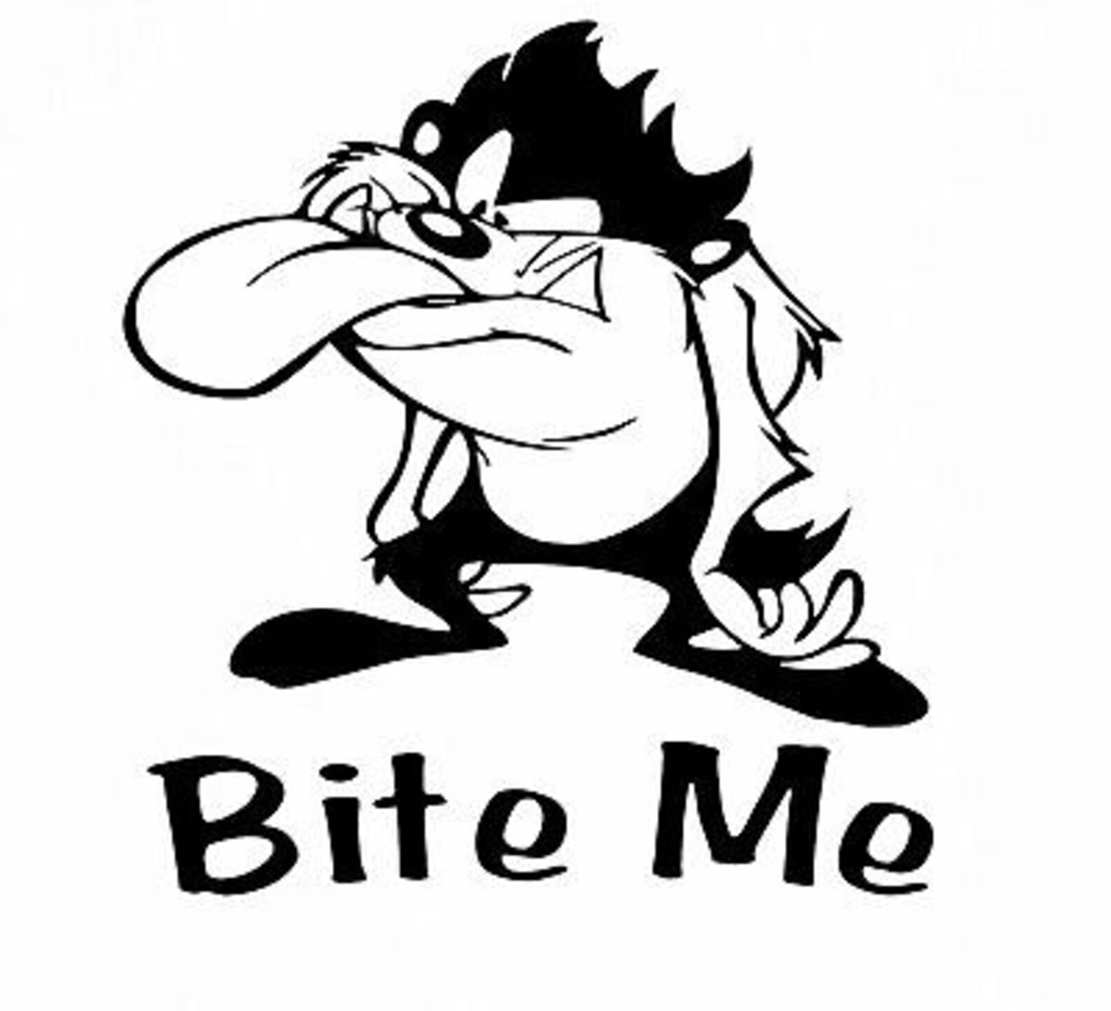 Taz Tazmanian Devil, Back off Die Cut Vinyl Decal Sticker for Car ...