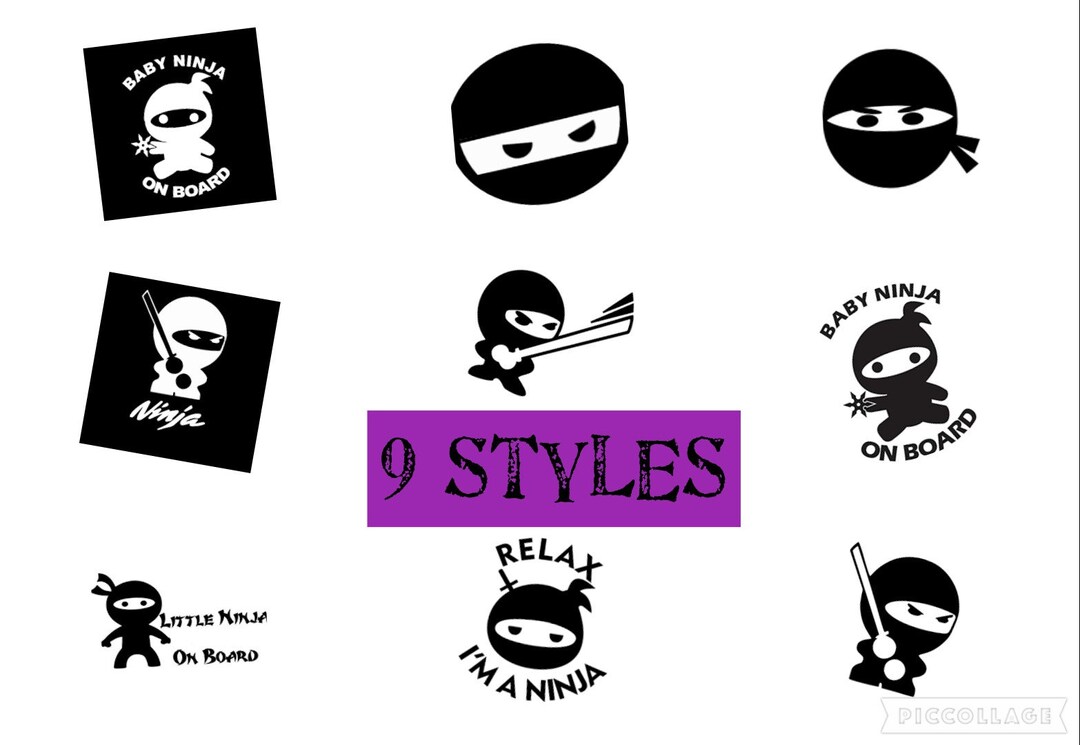 Relax I'm a Ninja, Baby Ninja on Board, Little Ninja on Board, Die Cut ...