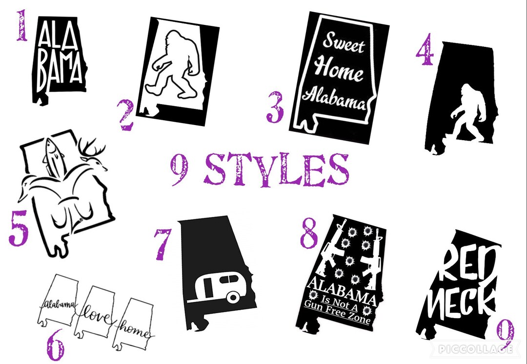 Alabama State, Redneck, Bigfoot Sasquatch, Hunting, Fish, Deer, Duck ...