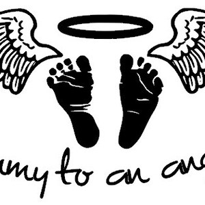 Mommy to an Angel, Baby Wings Feet, Baby Angel Die Cut Vinyl Decal ...