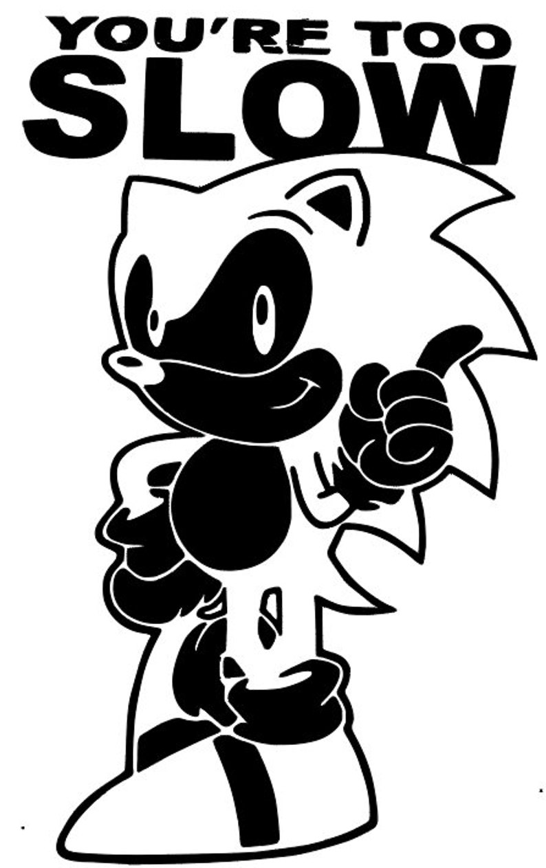 Sonic the Hedgehog Too Slow Funny Die Cut Vinyl Decal - Etsy