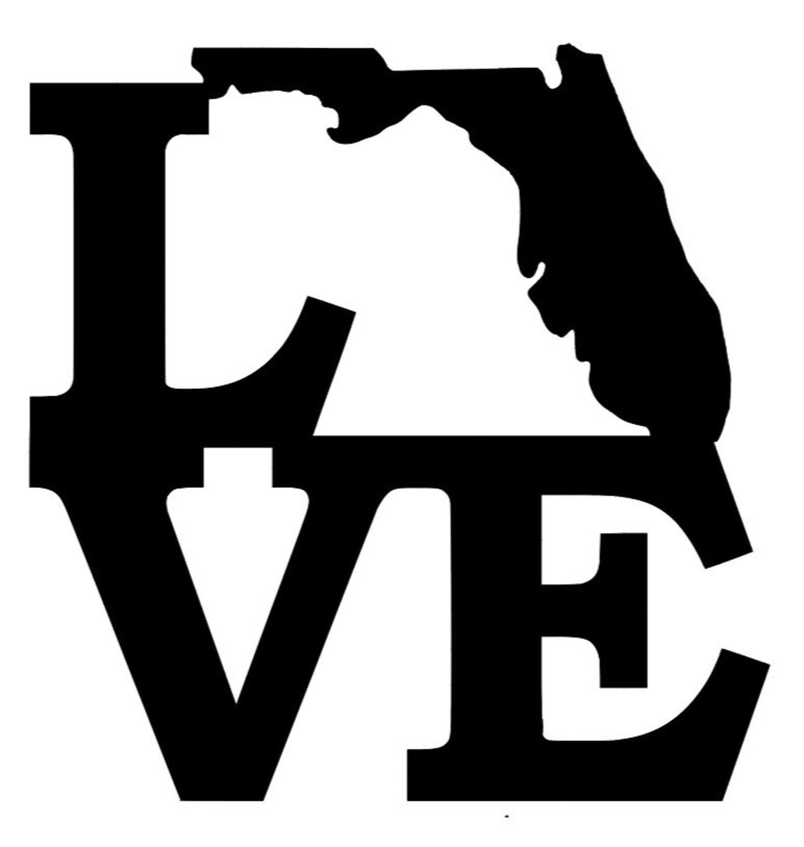 Florida State Decal Die Cut Vinyl Decal Sticker for Car - Etsy