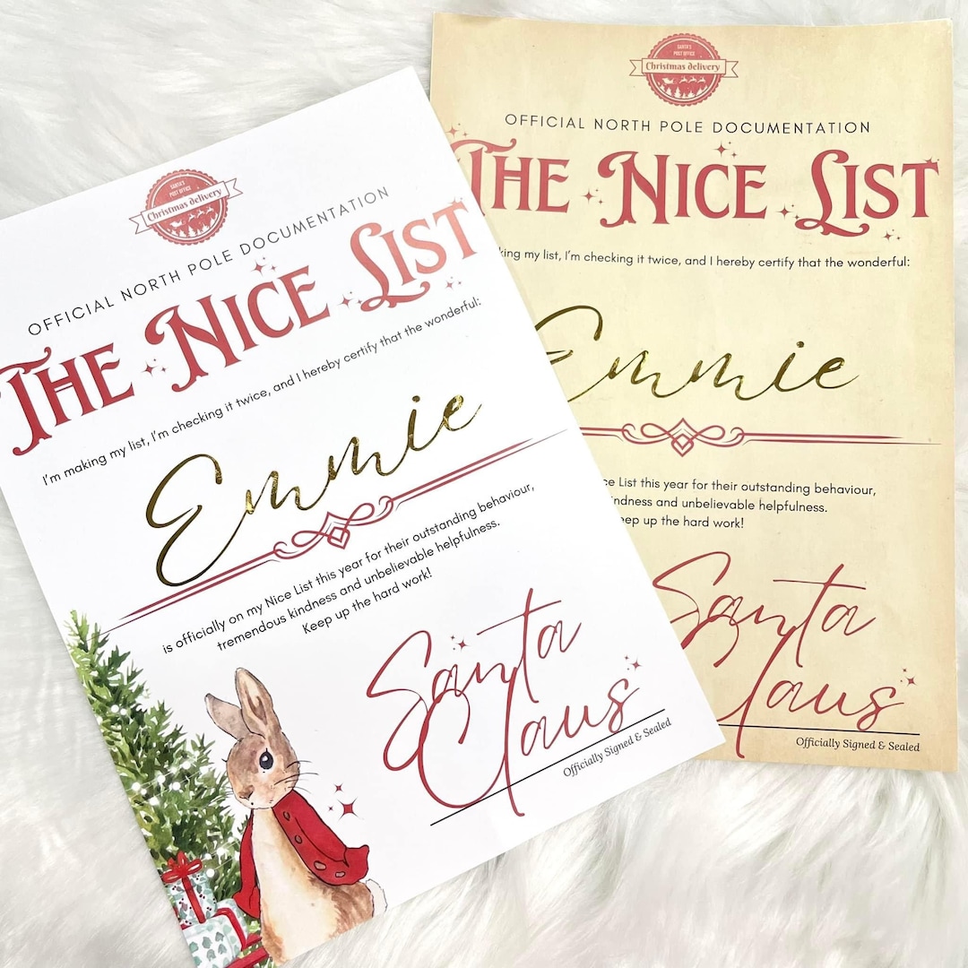NICE LIST Christmas Nice List Santa Good List Christmas - Etsy