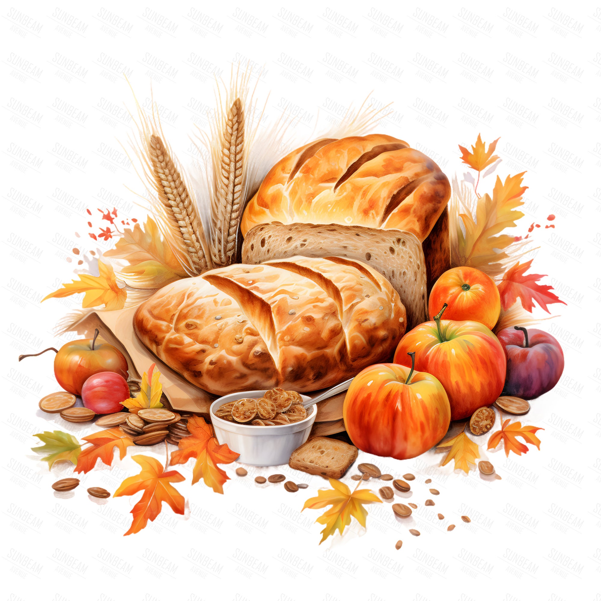 11 Autumn Baking Clipart Bundle, Transparent PNG, Fruit Clipart,digital ...