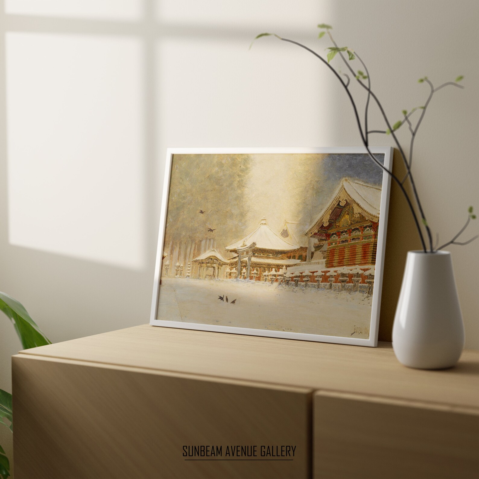 Vintage Japanese Temple Printable Art Shrine Painting Ukiyo-e Art ...