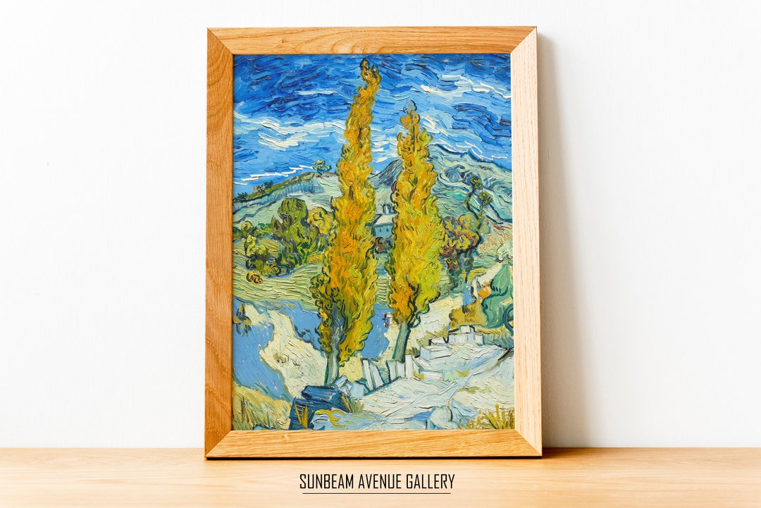 Vincent Van Gogh Wall Decor | Two Poplars on A Road Through the Hills ...