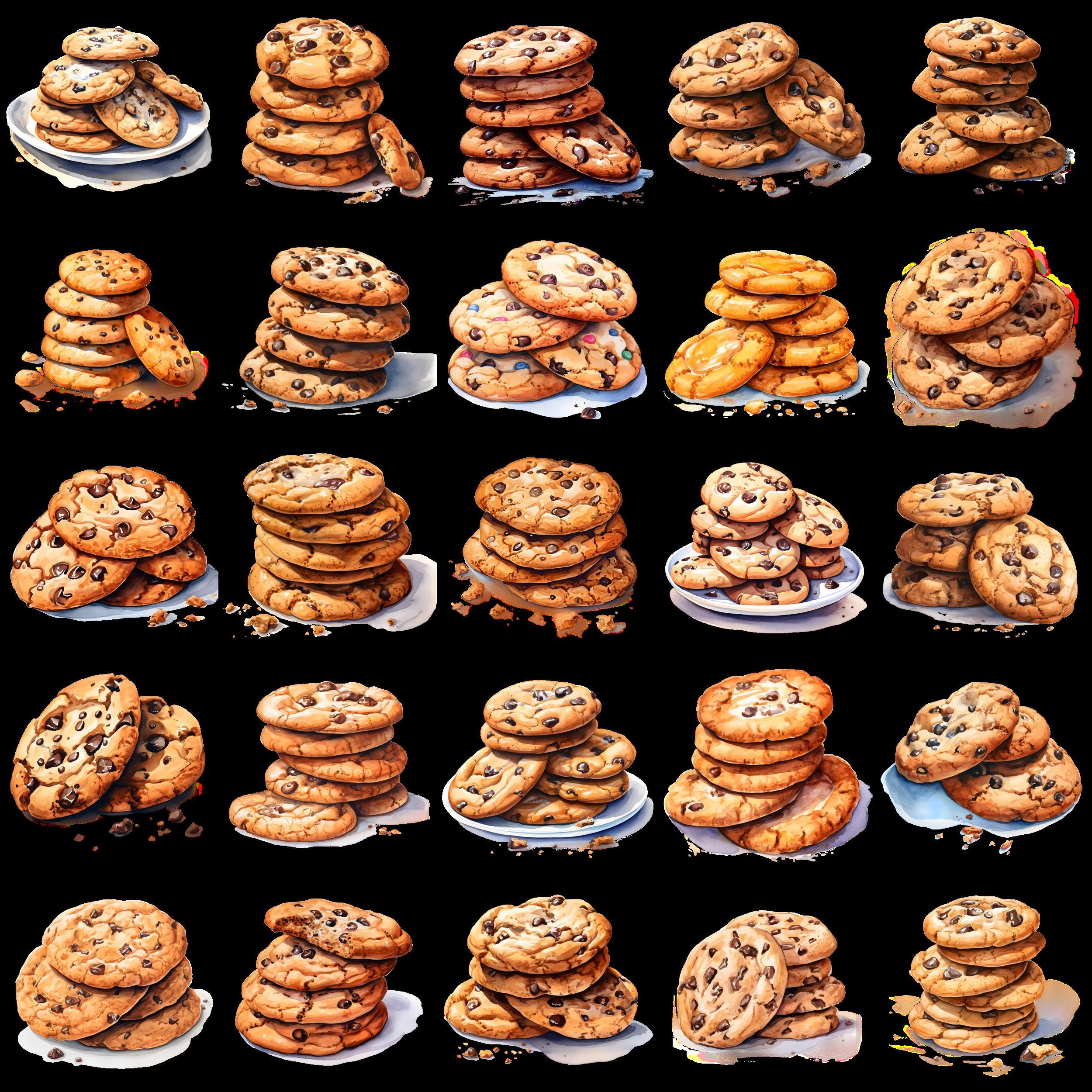 25 Cookies Clipart Bundle, Transparent PNG, Fruit Clipart,digital ...