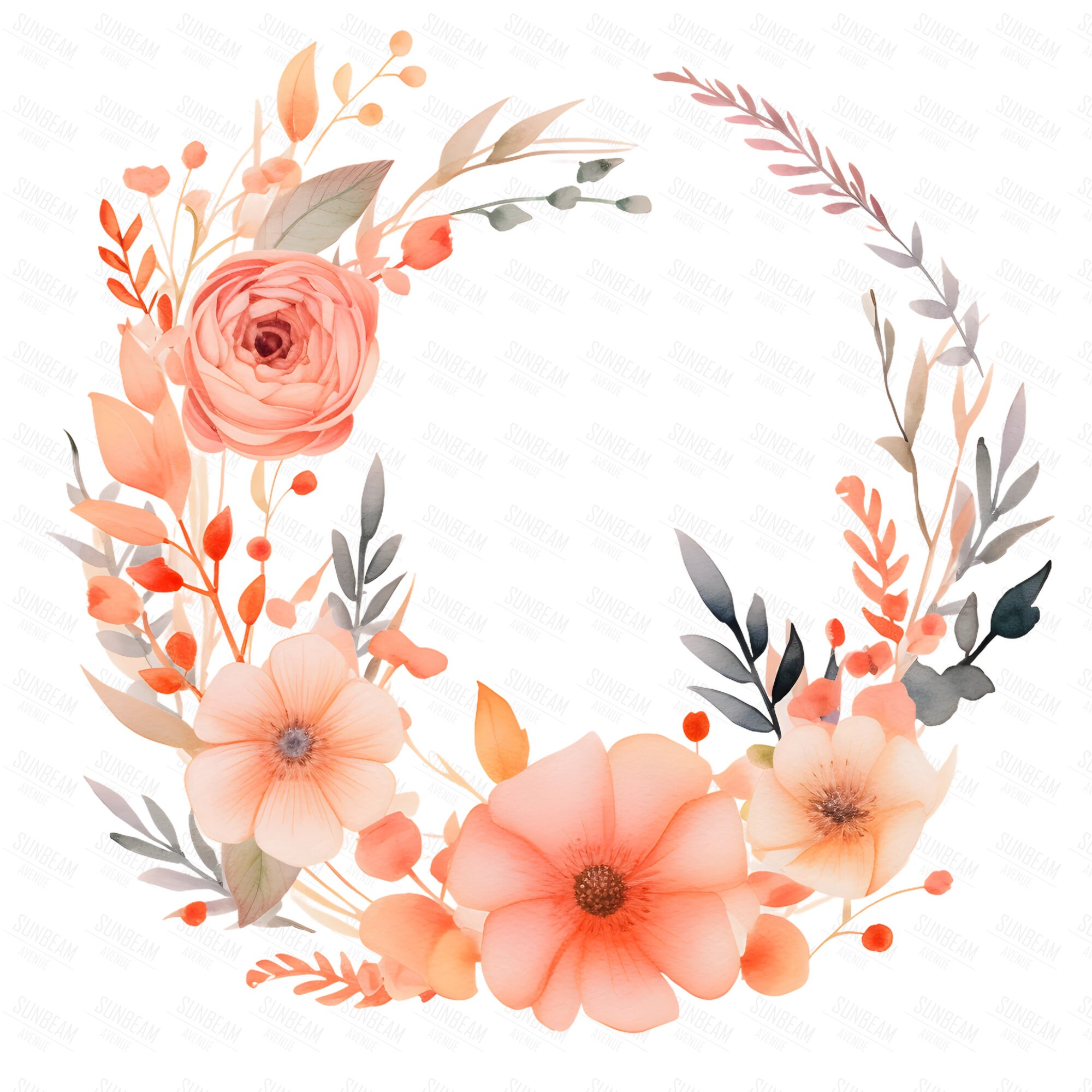 35 Peach Color Flowers Clipart Bundle, Transparent PNG, Flower Bouquets ...