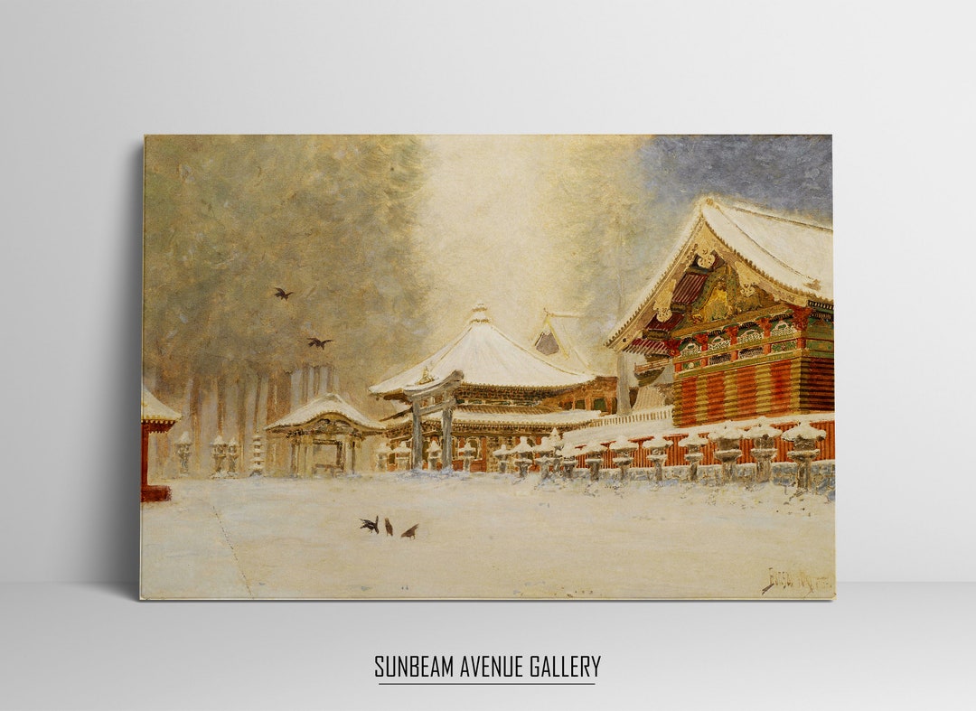 Vintage Japanese Temple Printable Art | Shrine Painting | Ukiyo-e Art ...