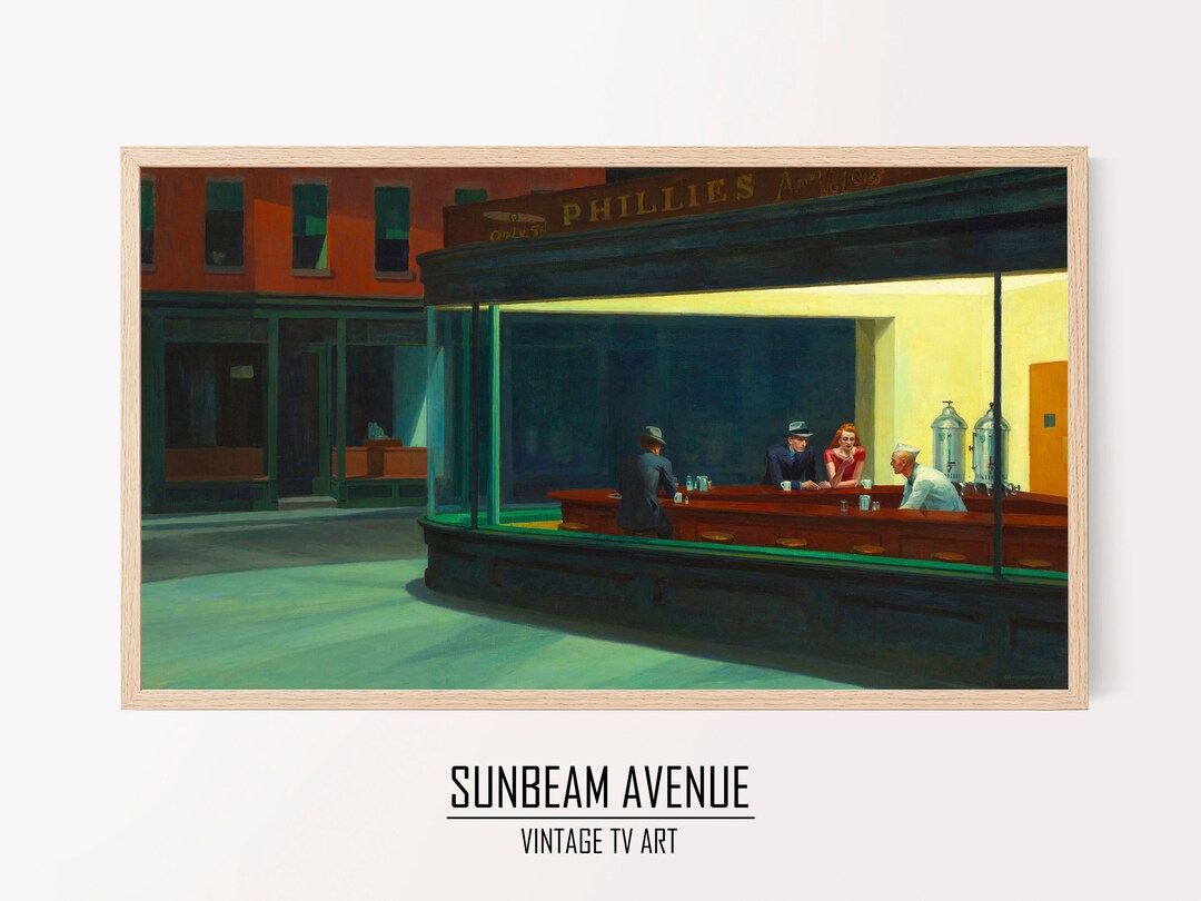 Samsung Frame TV Art | Nighthawks | Edward Hopper | Famous Artist | Art ...