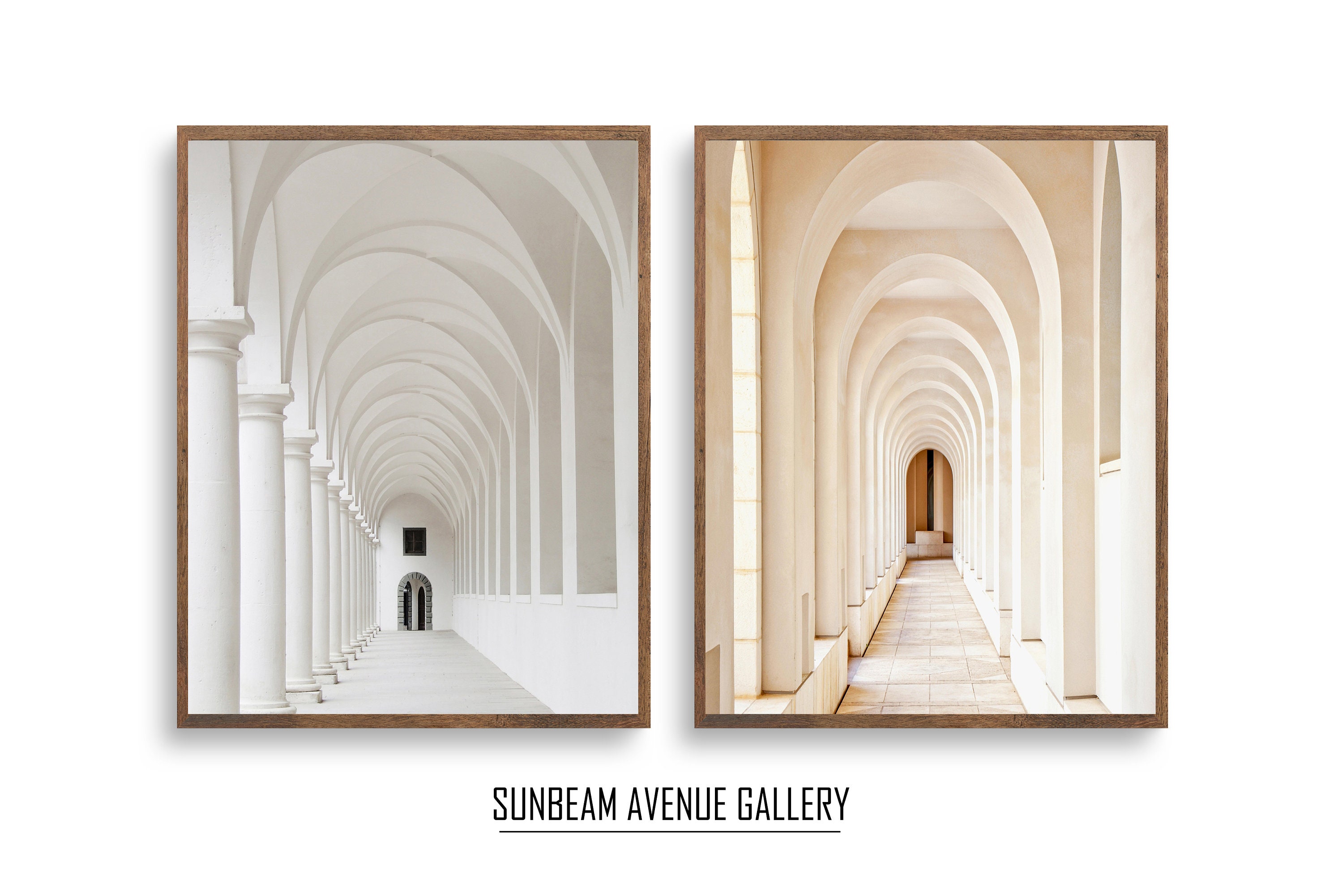 Set of 2 Minimalist Art, Archway Photography, White Door Print, Black ...