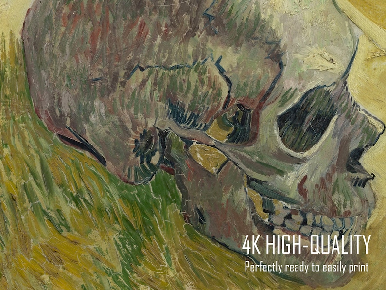 Vincent Van Gogh Wall Decor Skull Famous Painting - Etsy