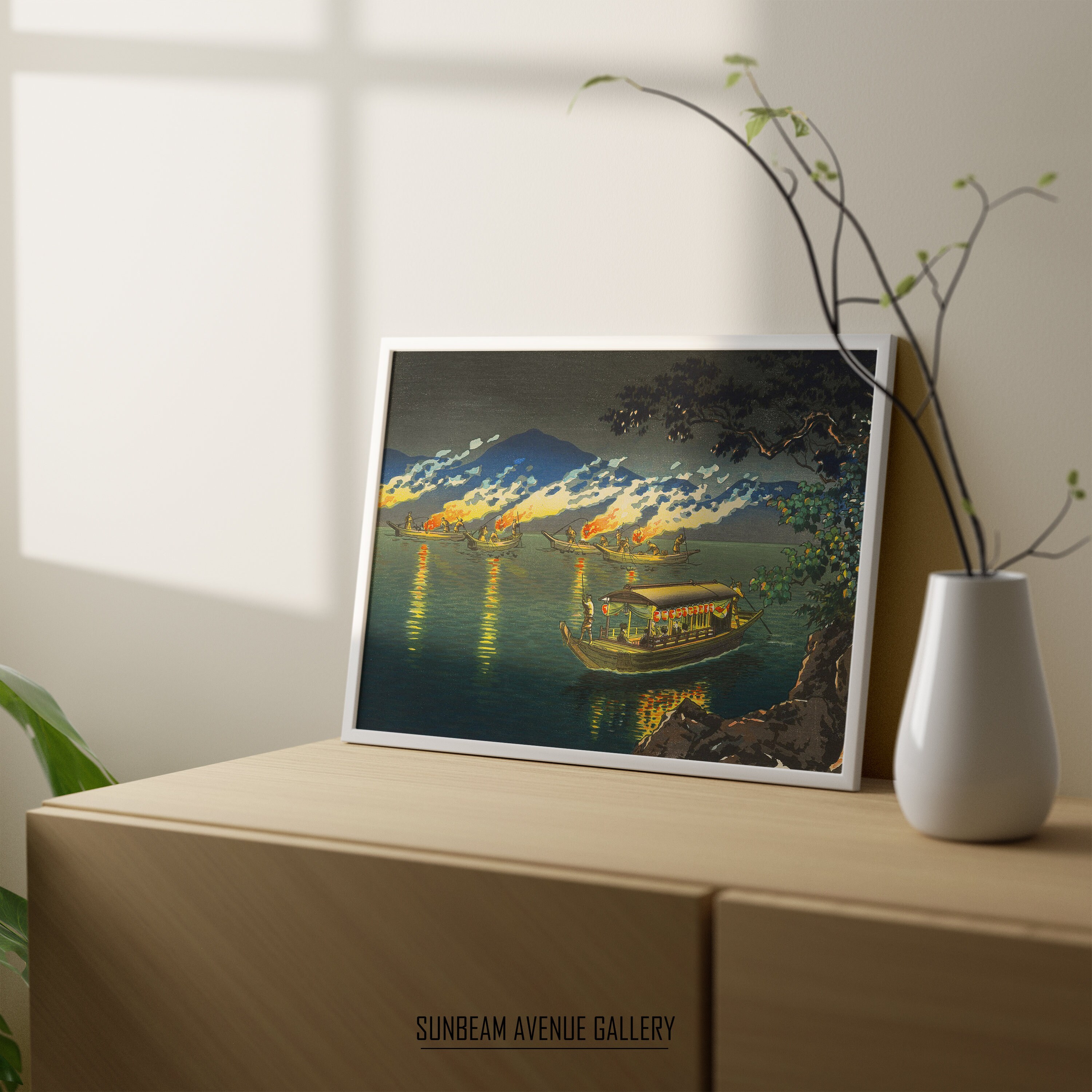 Vintage Japanese River Printable Art Bridge Painting Ukiyo-e Art ...