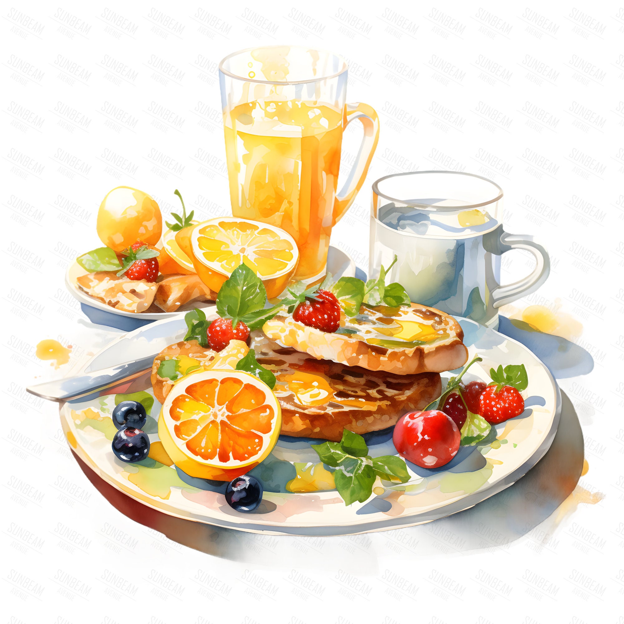 14 Breakfast Clipart Bundle Transparent PNG Fruit - Etsy