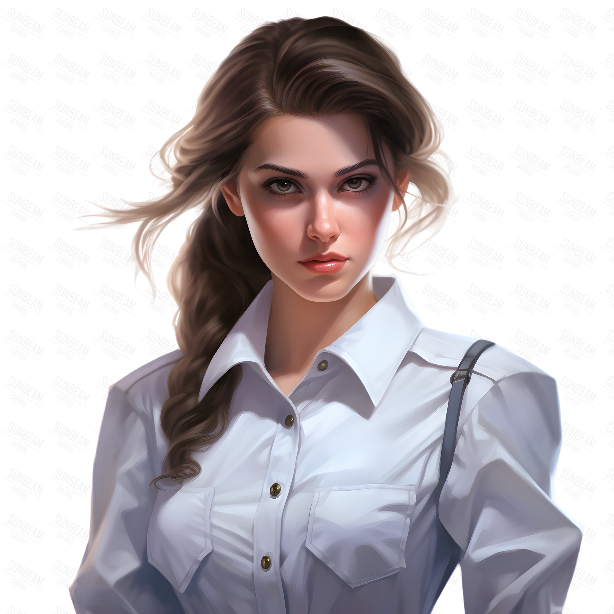 19 Uniform School Girl Watercolor Bundle Transparent PNG - Etsy