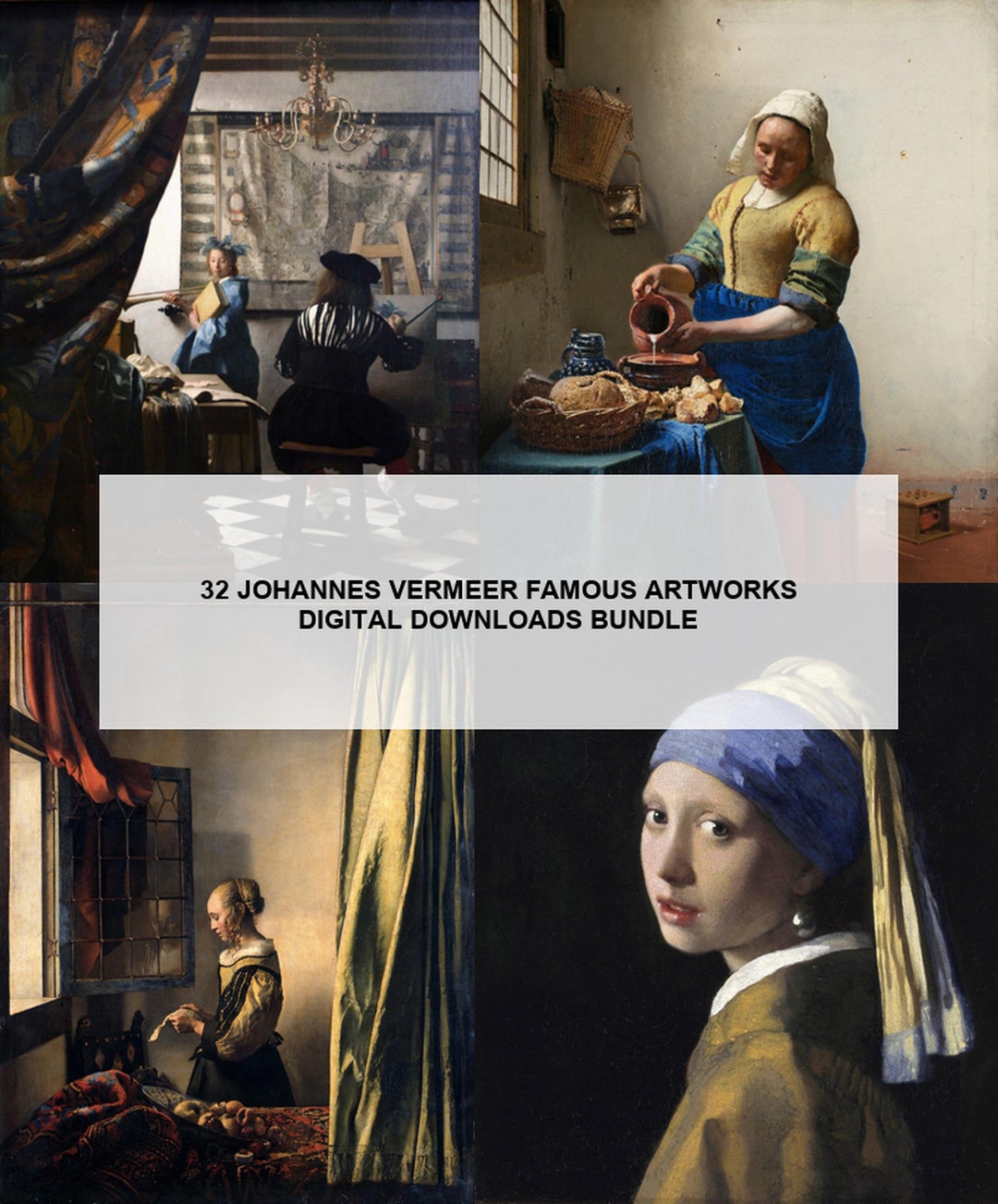 Set of 32 Vermeer Print Digital Download Johannes Vermeer Poster ...