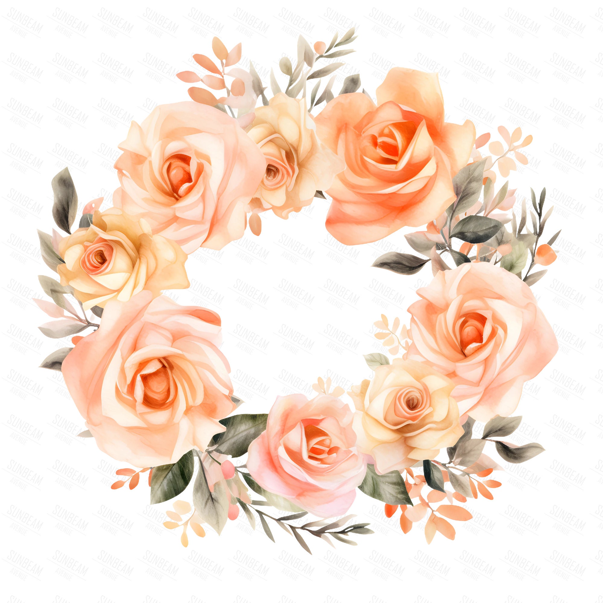 27 Blush and Peach Rose Clipart Bundle, Transparent PNG, Flower ...
