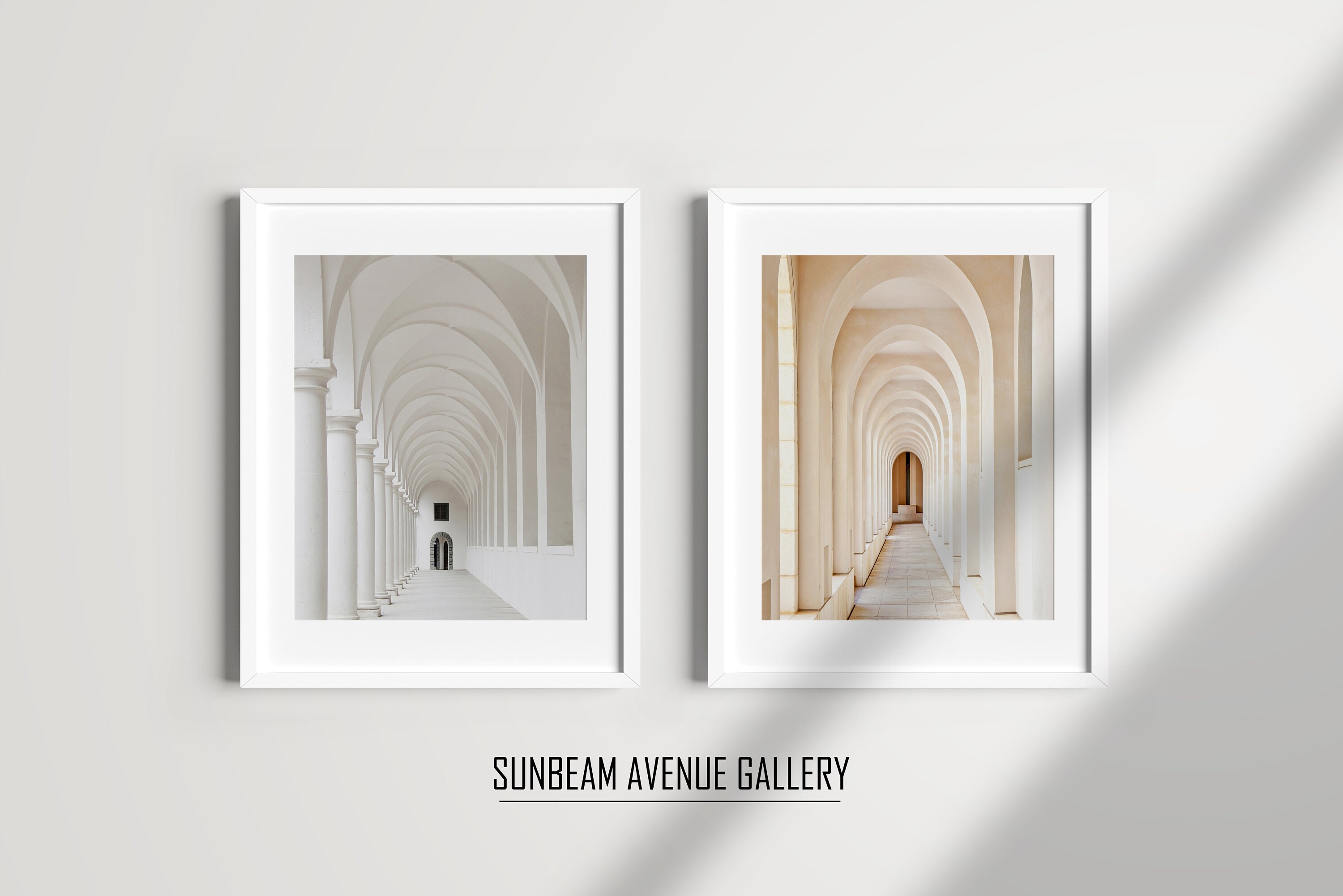 Set of 2 Minimalist Art, Archway Photography, White Door Print, Black ...