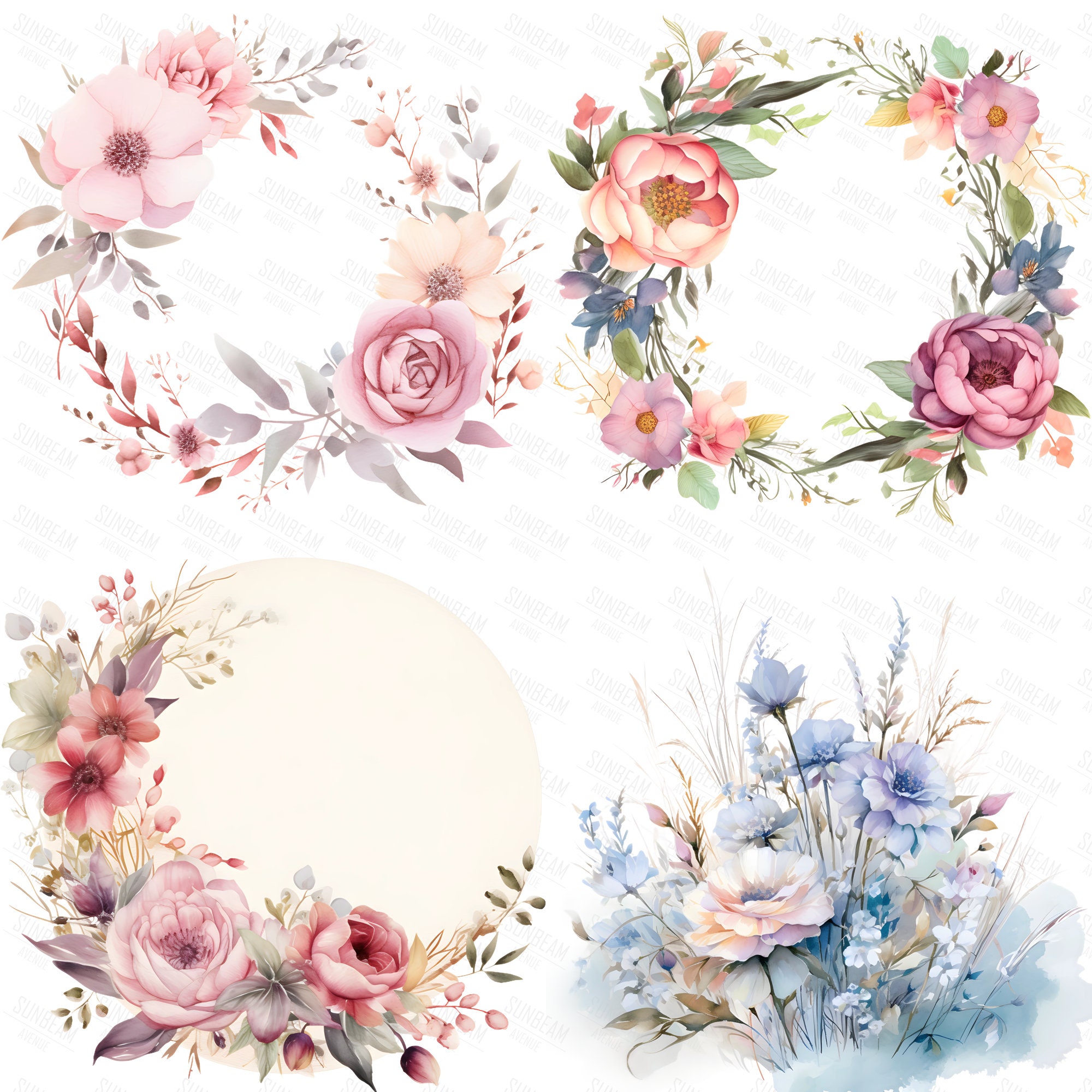 37 Vintage Flowers Clipart Bundle Transparent PNG Flower - Etsy
