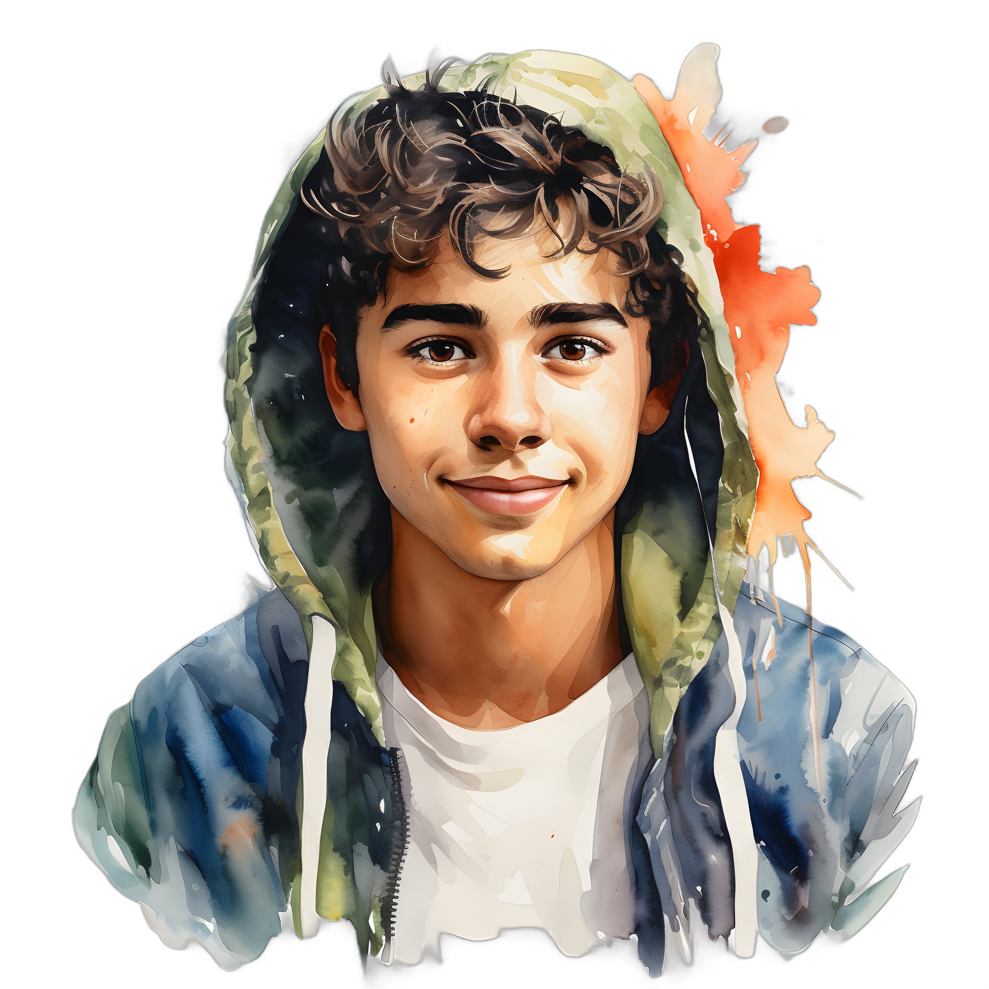 Set of 33 Teenage Boy Watercolor Clipart Bundle, Transparent PNG ...