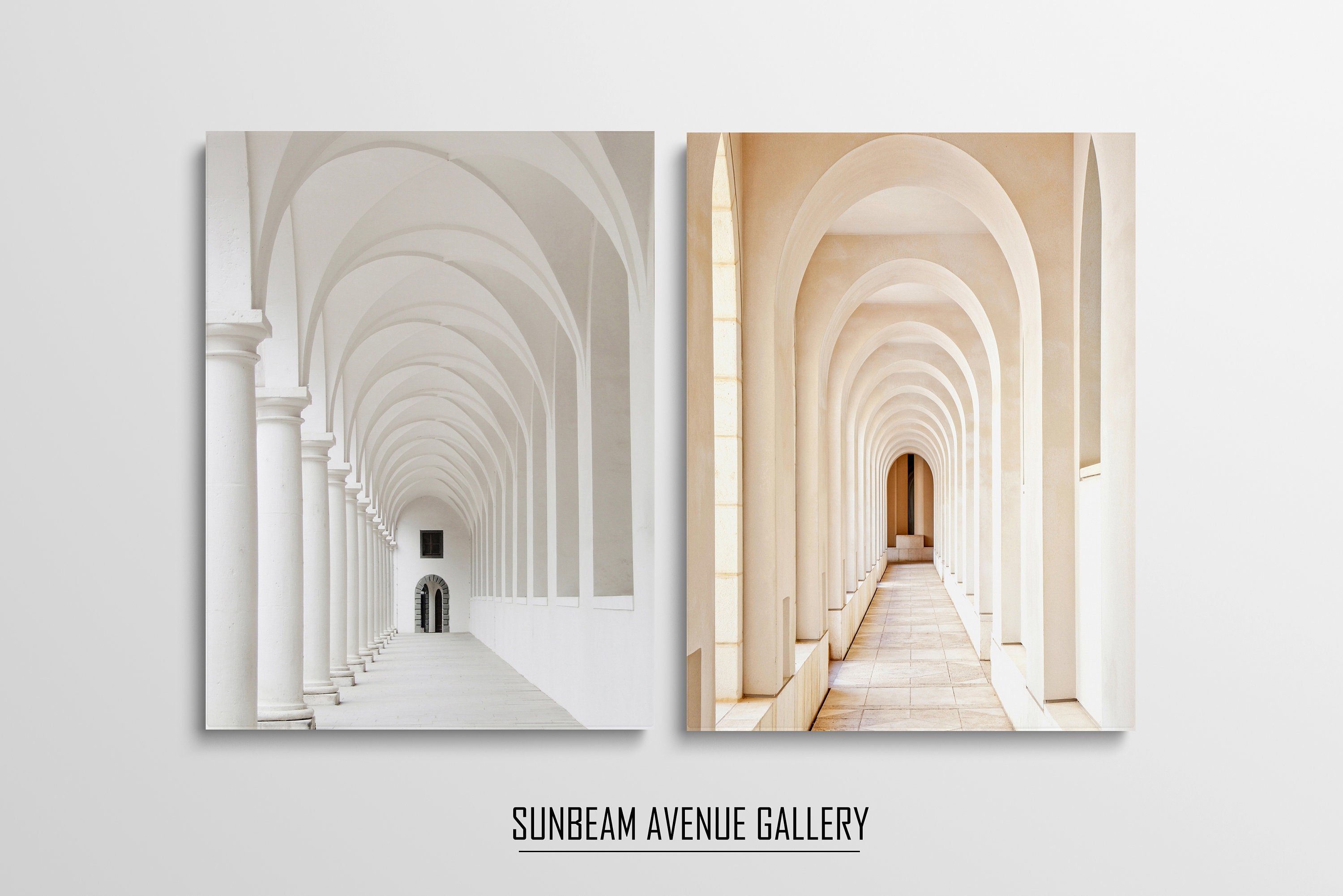 Set of 2 Minimalist Art, Archway Photography, White Door Print, Black ...