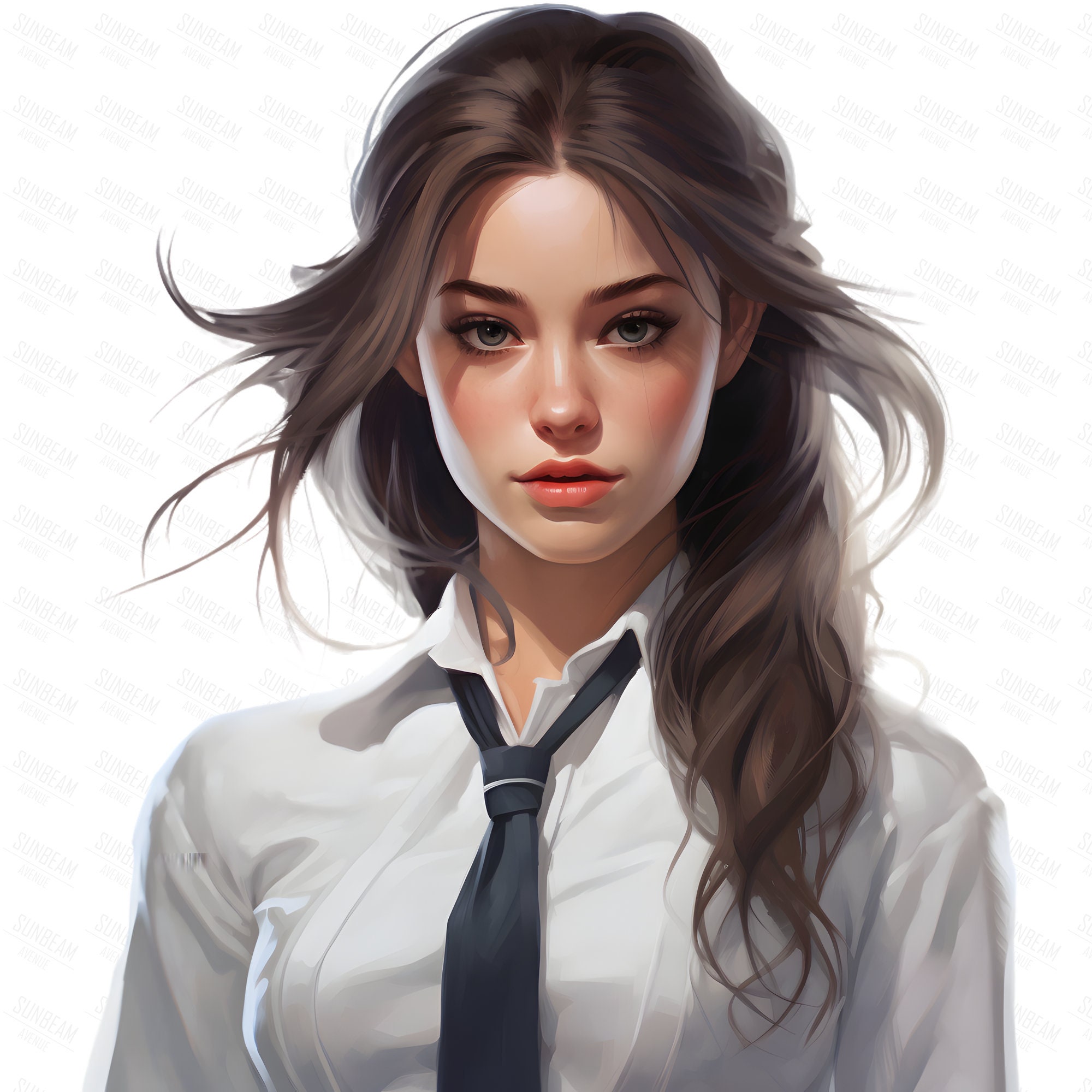 19 Uniform School Girl Watercolor Bundle Transparent PNG - Etsy