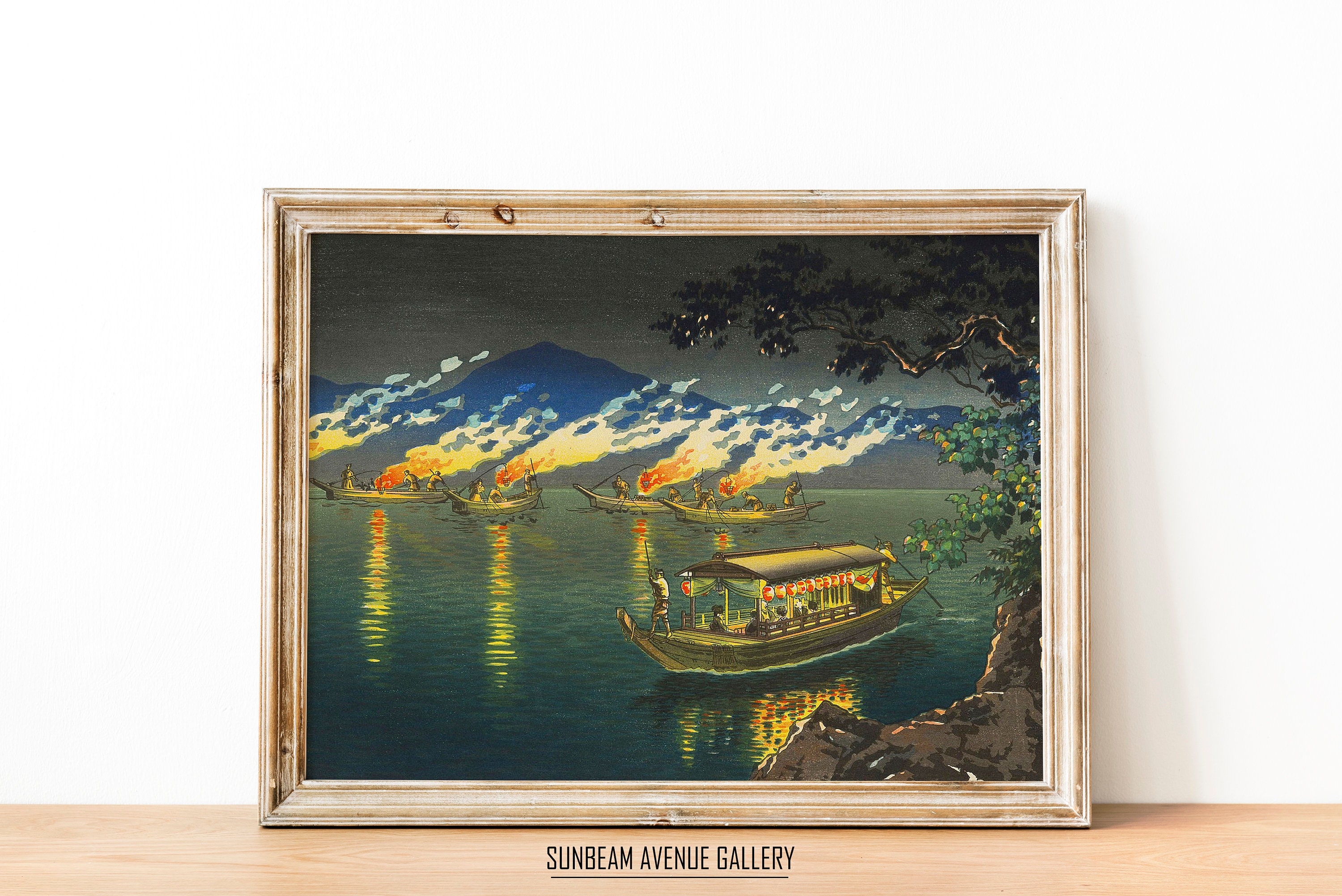 Vintage Japanese River Printable Art Bridge Painting Ukiyo-e Art ...