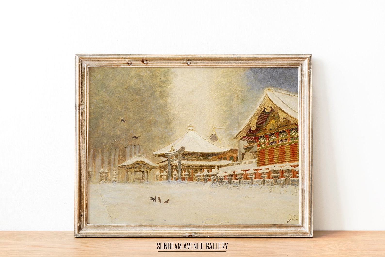 Vintage Japanese Temple Printable Art Shrine Painting Ukiyo-e Art ...