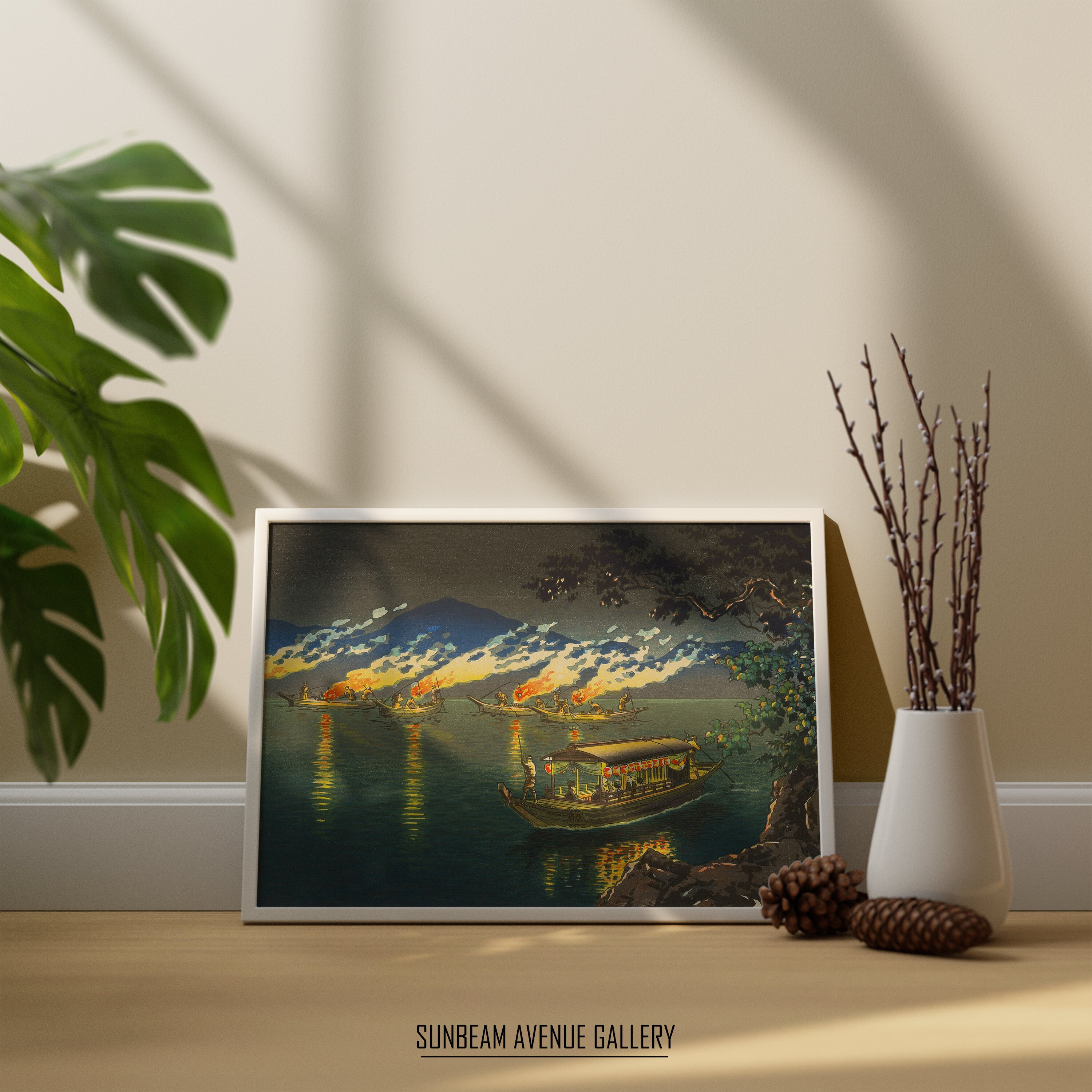 Vintage Japanese River Printable Art Bridge Painting Ukiyo-e Art ...