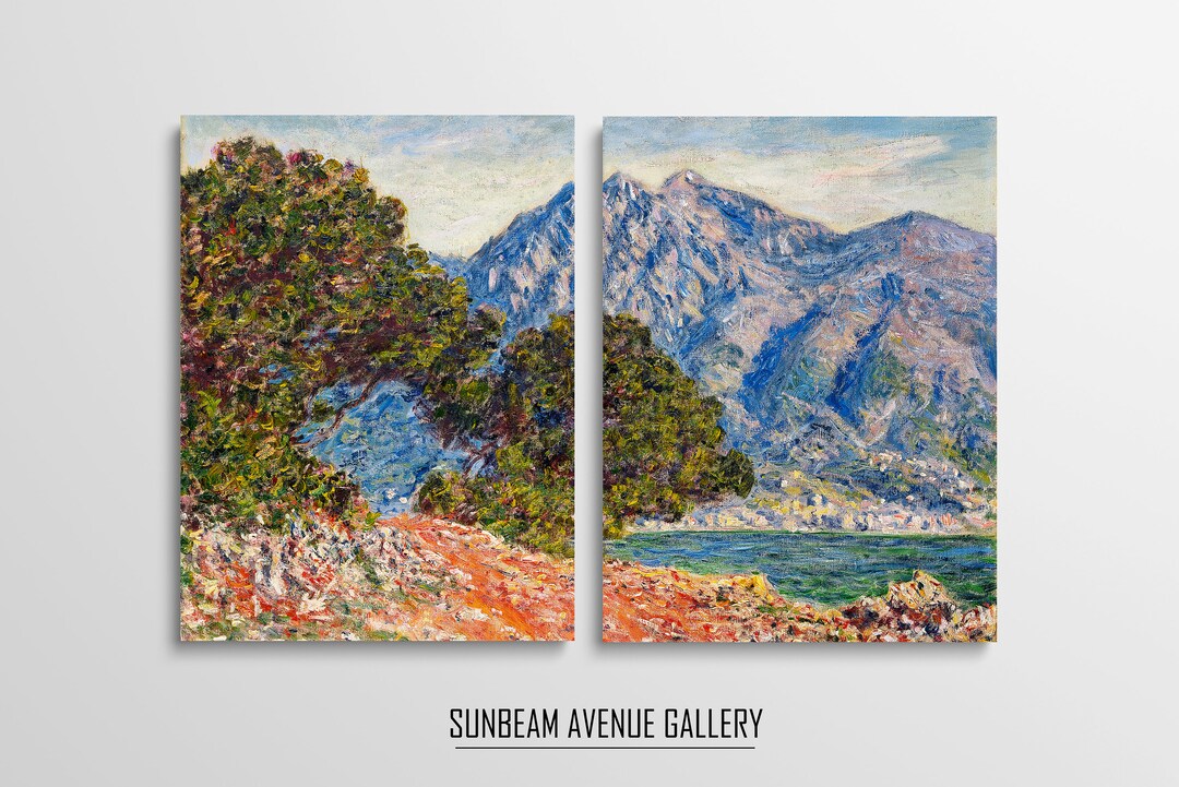 Set of 2 Claude Monet Painting | Cap Martin 1884 | Famous Monet Art ...
