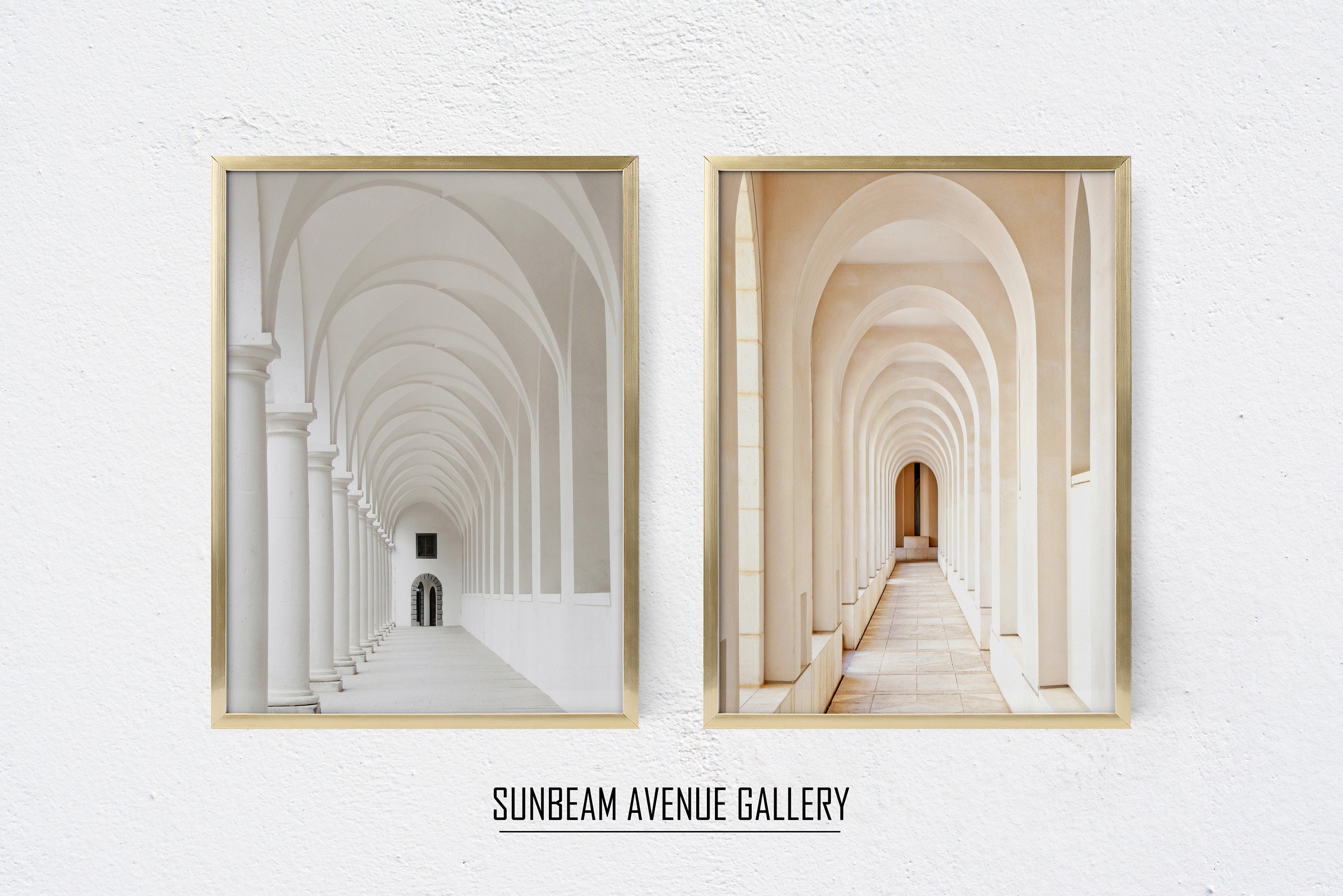 Set of 2 Minimalist Art, Archway Photography, White Door Print, Black ...