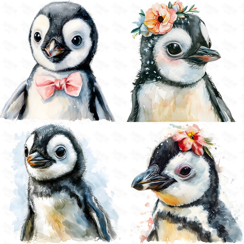 37 Cute Baby Penguin Clipart Bundle, Transparent PNG, Cute Baby Animal ...