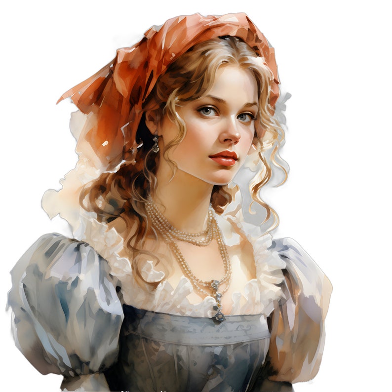 Set of 17 Renaissance Lady Vintage Watercolor Clipart Bundle - Etsy